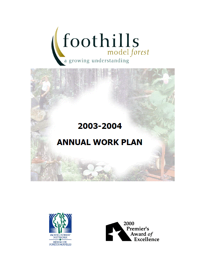 Foothills Model Forest 2003-2004 Annual Work Plan - fRI Research