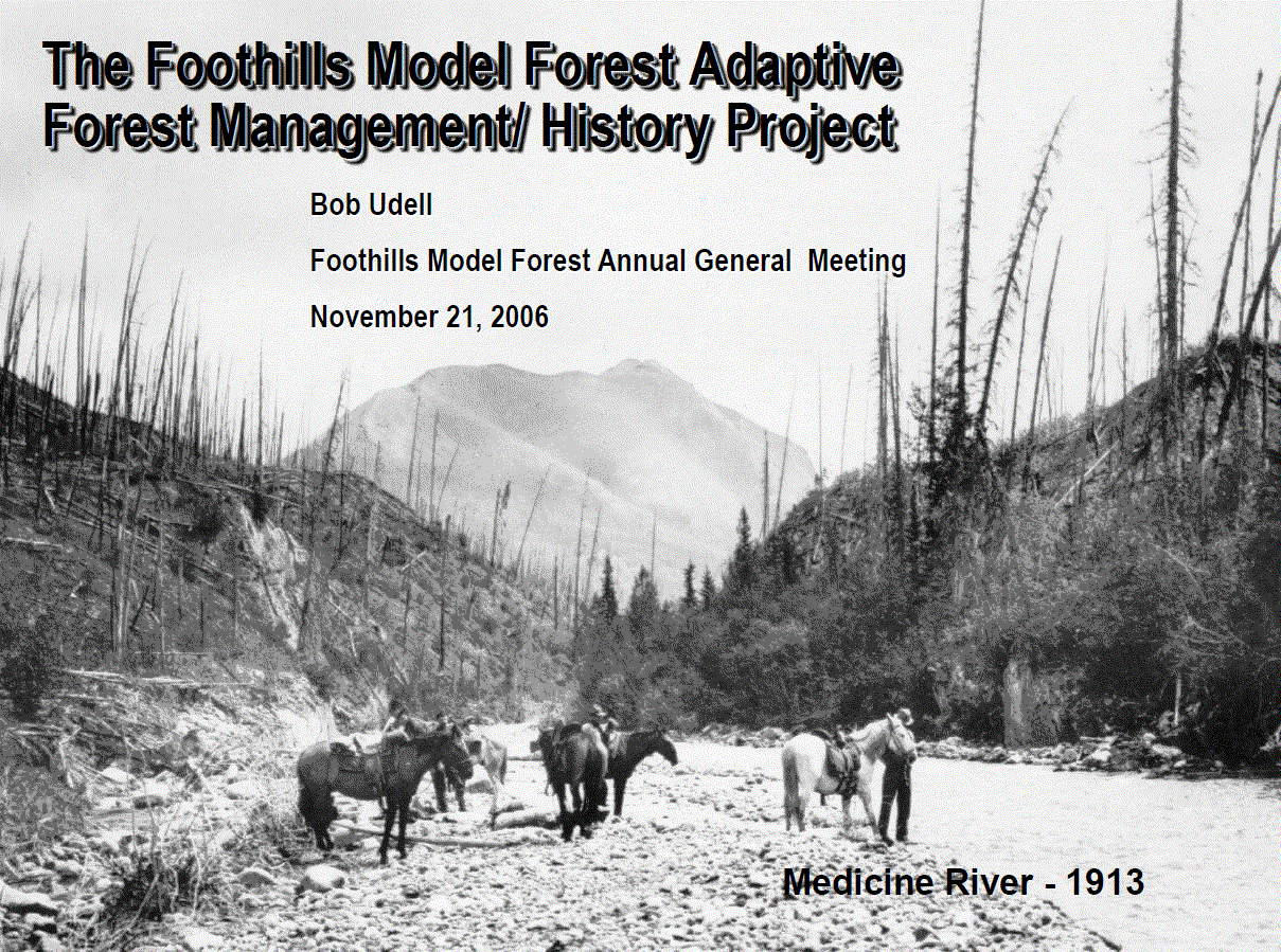 The Foothills Model Forest Adaptive Forest Management/History Project ...