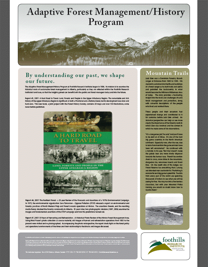 Adaptive Forest Management/History Program | Poster - fRI Research