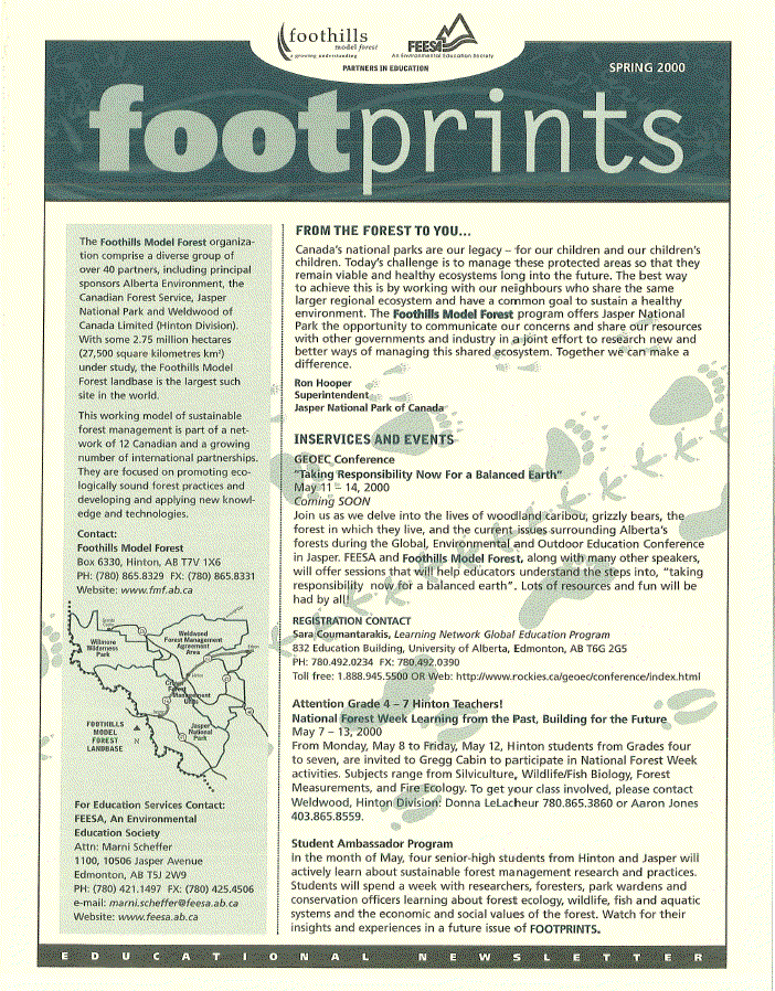 Footprints Educational Newsletter Spring 2000 - fRI Research