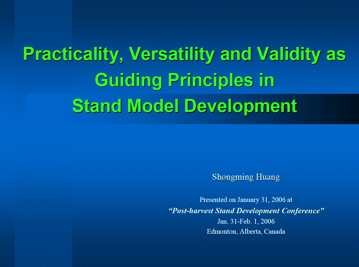 Practicality, versatility and validity as guiding principles in stand ...
