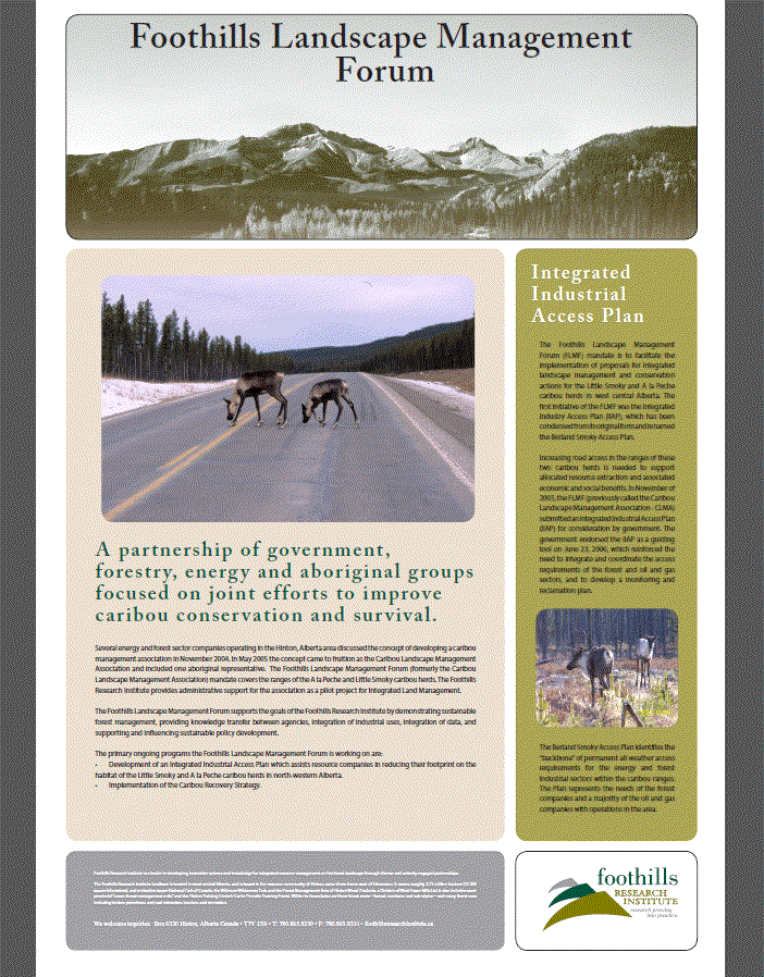 Foothills Landscape Management Forum - Poster - fRI Research