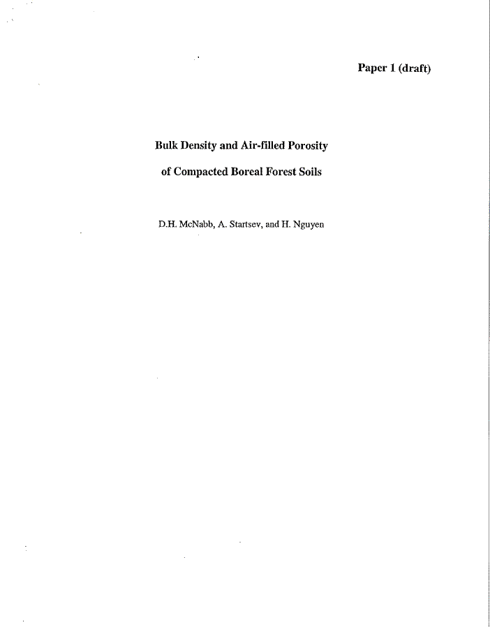 Paper 1 Soil compaction project: Bulk density and air-filled porosity ...