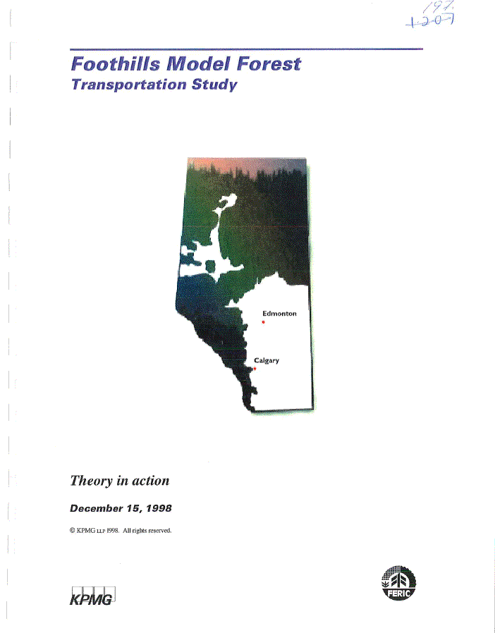 Foothills Model Forest Transportation Study - fRI Research