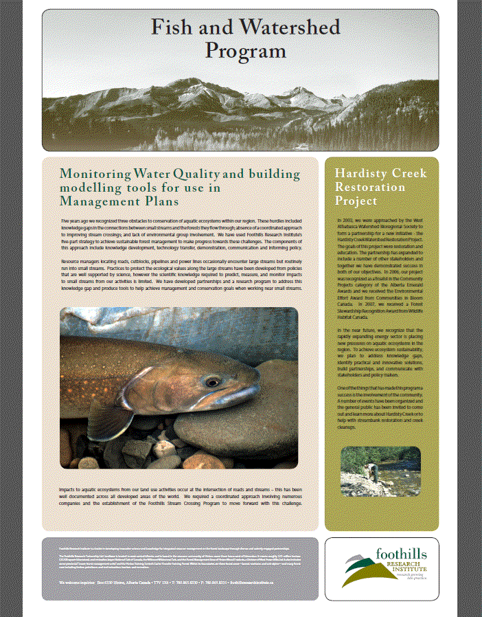 Fish and Watershed Program - Poster - fRI Research