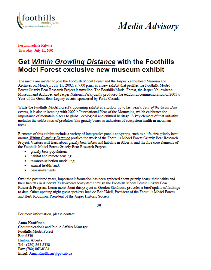 Get Within Growling Distance with the Foothills Model Forest exclusive ...