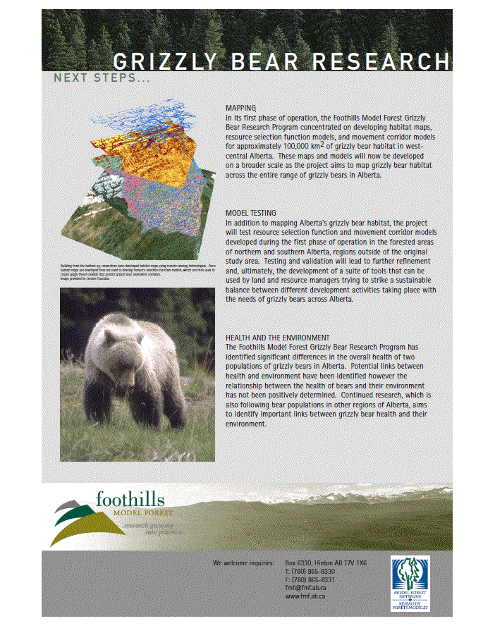 Grizzly bear research: Next steps... - fRI Research
