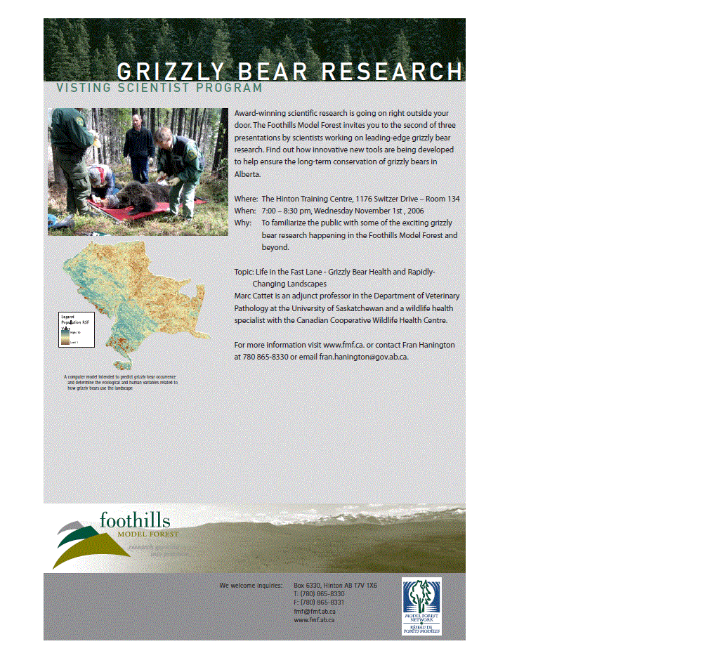 Grizzly Bear Research: Visiting Scientist Program - fRI Research