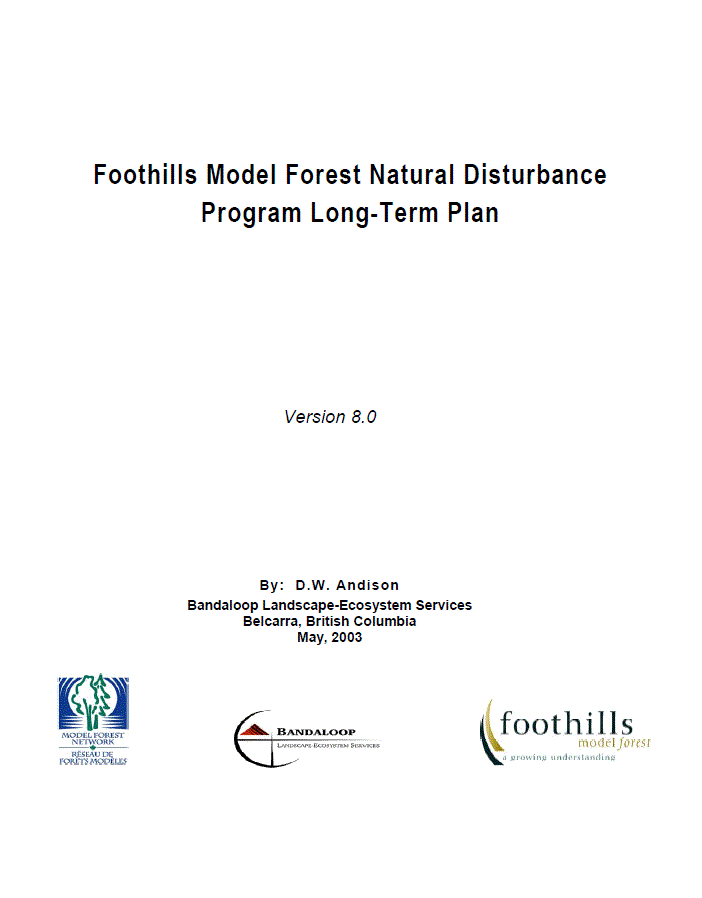 Foothills Model Forest Natural Disturbance Program Long-Term Plan - fRI ...