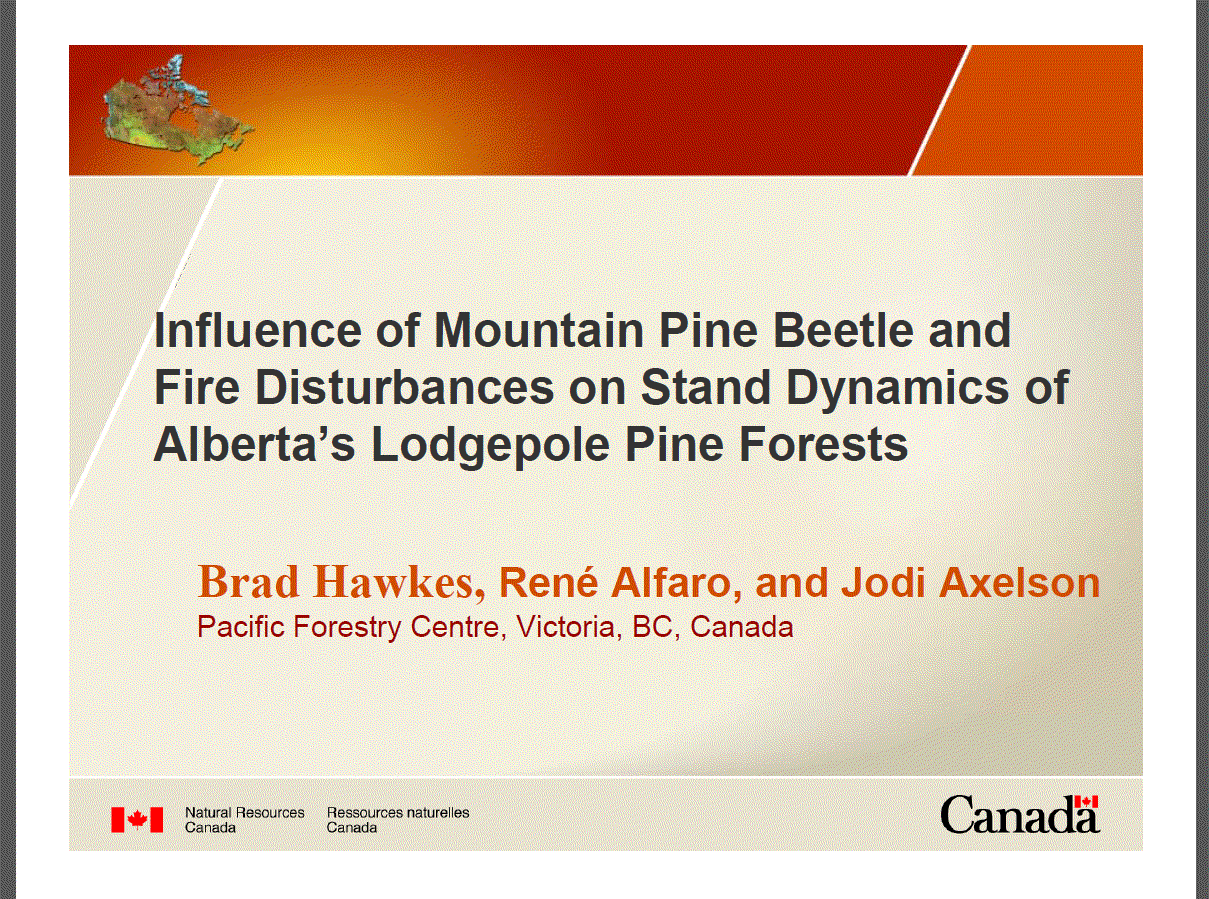 Influence of mountain pine beetle and fire disturbances on stand ...