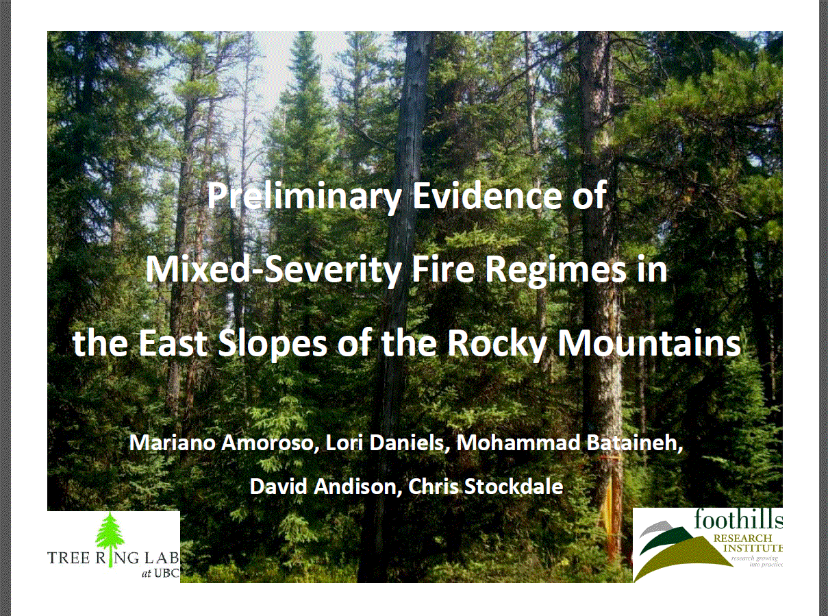 Preliminary evidence of mixed-severity fire regimes in the East Slopes ...