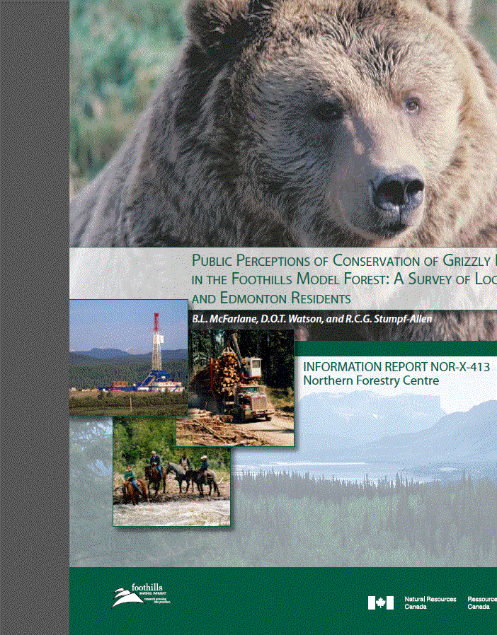 Public perceptions of conservation of grizzly bears in the Foothills ...