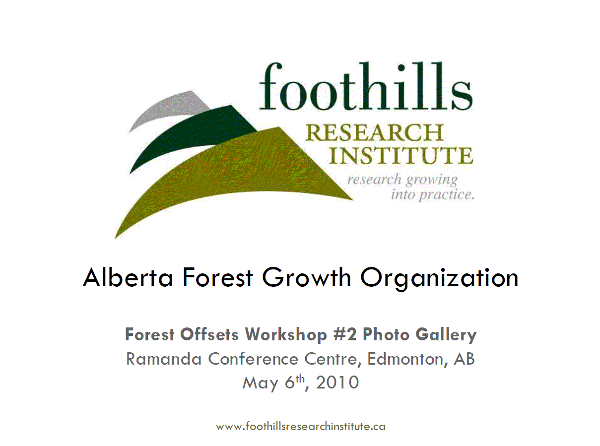 Alberta Forest Growth Organization - Forest Offsets Workshop #2 Photo ...